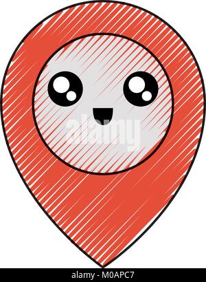 Map location symbol kawaii cute cartoon Stock Vector Image & Art - Alamy
