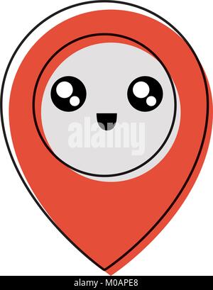 Map location symbol kawaii cute cartoon Stock Vector Image & Art - Alamy