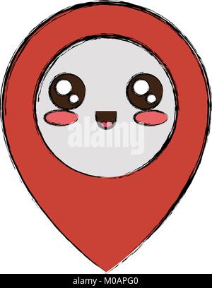 Map location symbol kawaii cute cartoon Stock Vector Image & Art - Alamy