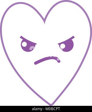 line color angry heart passion kawaii with arms and legs Stock Vector ...