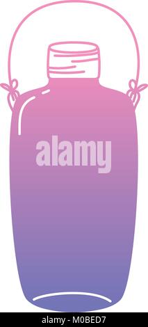color silhouette long mason jar preserve design Stock Vector Image ...