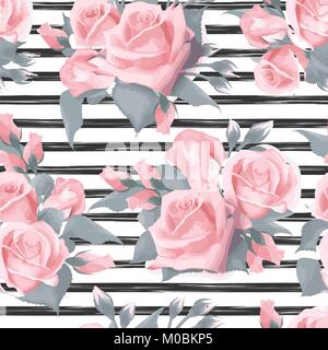 Natural chic boho stripe seamless pattern in ditzy style. Hand drawn ...