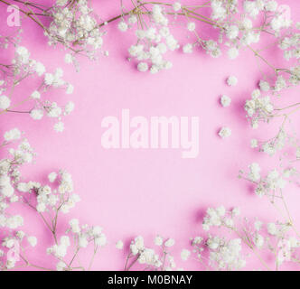 Gypsophila dry romantic little white flowers bouquet background macro ...