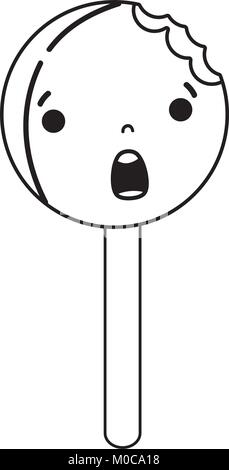 surprised circle ice lolly kawaii Stock Vector Image & Art - Alamy