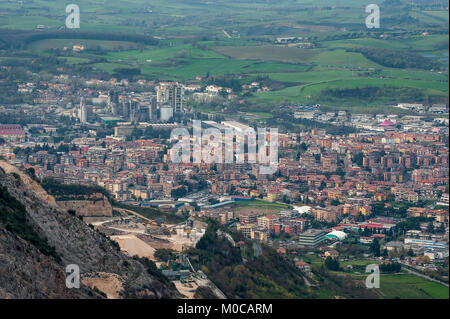 Aerial view of Colleferro, one of the most polluted cities in Italy ...