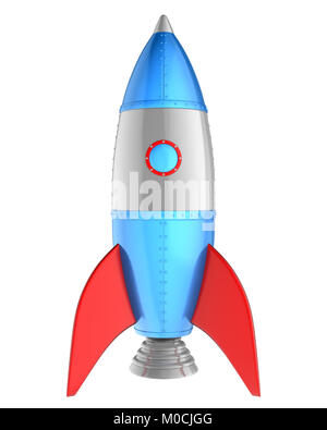 Cartoon style retro toy rocket Stock Photo - Alamy