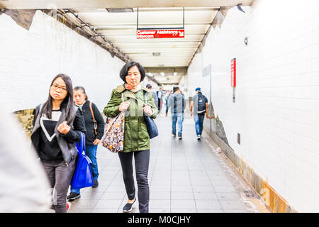 Customer assistance intercom in a subway station in New York City Stock ...