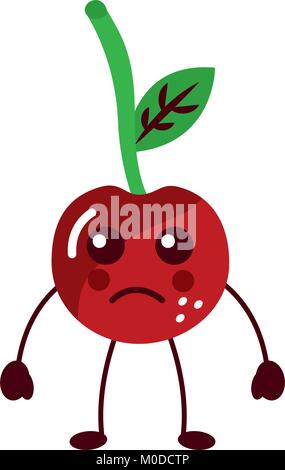 cherry sad fruit kawaii icon image Stock Vector Image & Art - Alamy