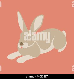 hare rabbit vector illustration flat style front side silhouette Stock ...