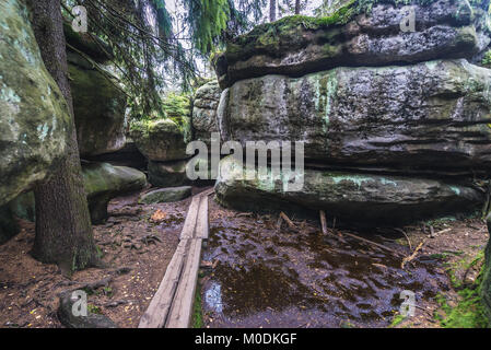 Errant Rocks (Polish: Błędne Skały) in Stołowe Mountains National Park ...
