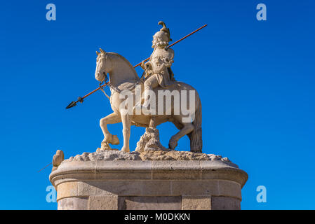Statue of Jesus and Saint Longinus, the Roman soldier who pierced Stock ...