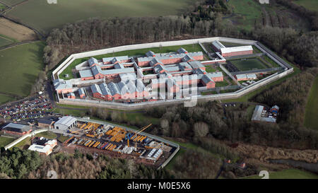 aerial view of HMP Bullingdon Prison near Bicester, Oxfordshire, UK ...
