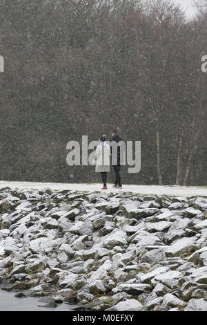 Leeds, UK. 21st Jan, 2018. Heavy snow fell in Leeds throughout the ...