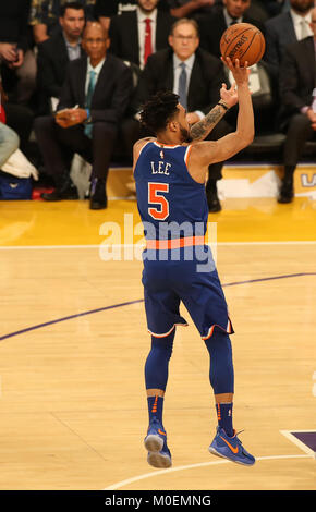 New York Knicks guard Courtney Lee (5) guards Houston Rockets guard K.J ...