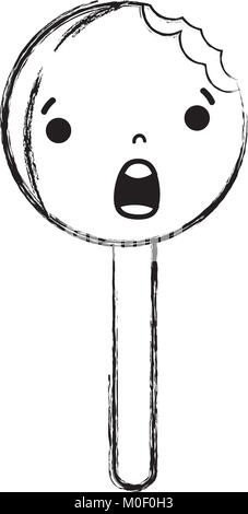 surprised circle ice lolly kawaii Stock Vector Image & Art - Alamy