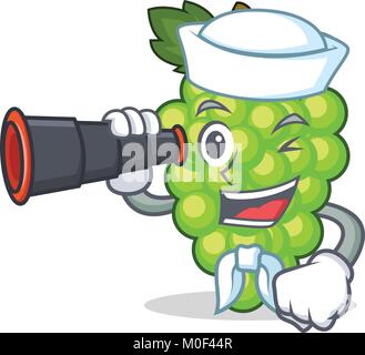 Cartoon funny grapes berry pirate captain character. Vector grape ...