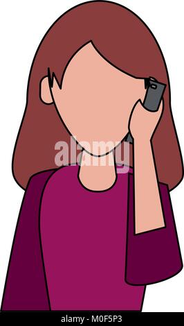 woman calling with telephone Stock Vector Image & Art - Alamy
