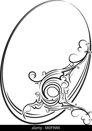 Antique, vintage, oval frame with blank space for text. May be used as ...