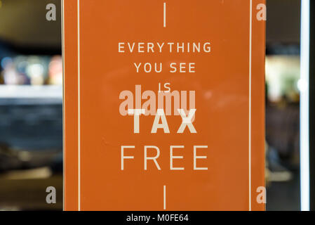 Tax Free sign outside shops in Reykjavik, Iceland Stock Photo - Alamy