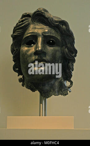 A modern bronze statue of Alexander the Great on his famous horse ...