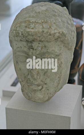 A marble head from a statue of Harmodios, part of the Metropolitan ...