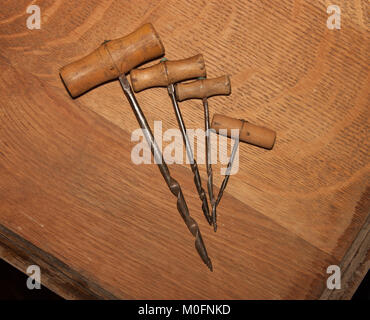 Vintage set of gimlets woodworking tools for starting making screw ...