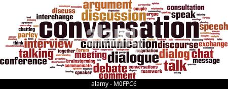 Discourse word cloud concept with communication talk related tags Stock ...