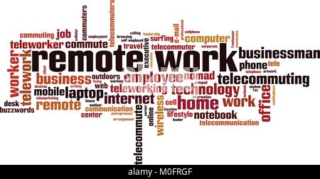 Remote work word cloud concept. Vector illustration Stock Vector Image ...