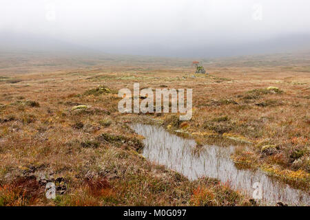 The wetland peat bog and glacial moraine landscape of Rannoch Moor in ...