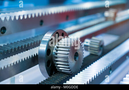 mechanism parts macro view,metal cog gears Stock Photo - Alamy
