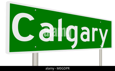 Rendering of a green highway sign for Alberta Canada Stock Photo - Alamy