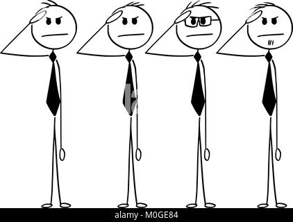 Conceptual Cartoon of Businessman Saluting Stock Vector Image & Art - Alamy