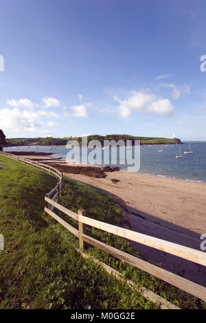 Sunny day at St Mawes beach on the Roseland Peninsula Cornwall England ...