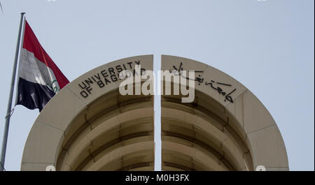 The entrance to the University of Baghdad, the oldest university in ...
