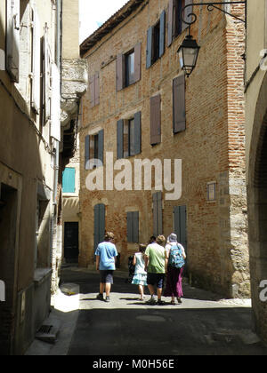 A medieval stone floor in the street among the houses of Macchiagodena ...
