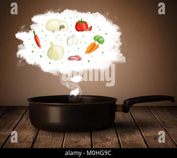 Vegetables in vapor cloud Stock Photo - Alamy