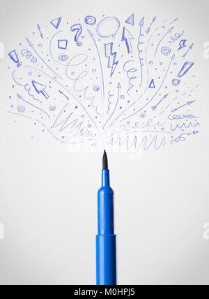 Pen drawing sketchy arrows Stock Photo - Alamy