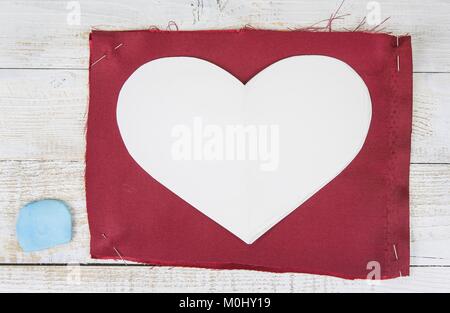 Step by step how to make heart from red satin textile. Valentine's day ...