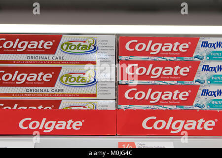 Colgate toothpaste on sale in a supermarket store Stock Photo - Alamy