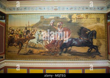 The Triumph of Achilles painting in the Achilleion palace, old town ...