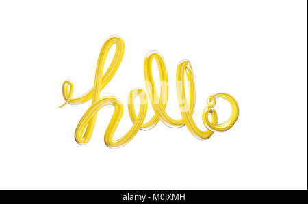 hello sign. calligraphic hand written hello. lettering for banner ...
