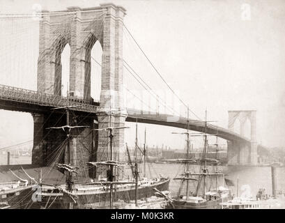 The Brooklyn Bridge 1890 Stock Photo - Alamy