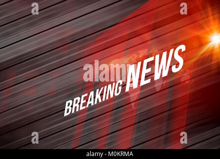 Graphical breaking news red theme background with connection lines at ...
