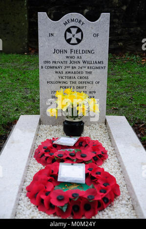 The grave of John Fielding who as Pte John Williams of B Company 2nd ...