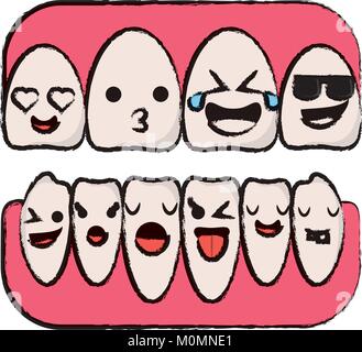 Cartoon tooth illustration. Happy sleeping tooth. Vector illustration ...