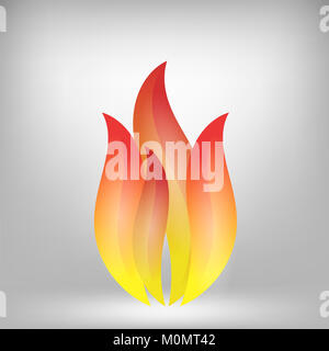Fire Icon Isolated on Grey Background Stock Photo - Alamy
