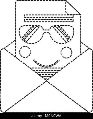 message envelope with sunglasses kawaii icon image Stock Vector Image ...
