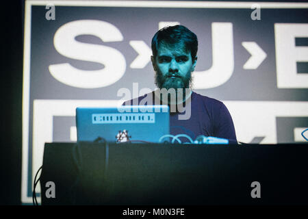The American rap and producer trio Clipping performs a live concert at ...