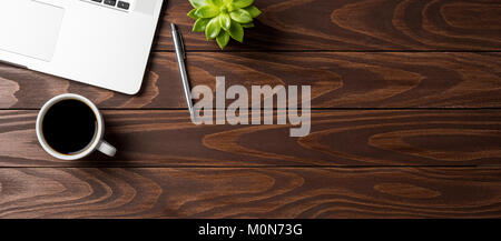 Overhead shot of office desktop with laptop Stock Photo - Alamy