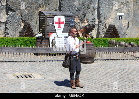 Bird of prey show in medieval castle of Bouillon, Belgium Stock Photo ...